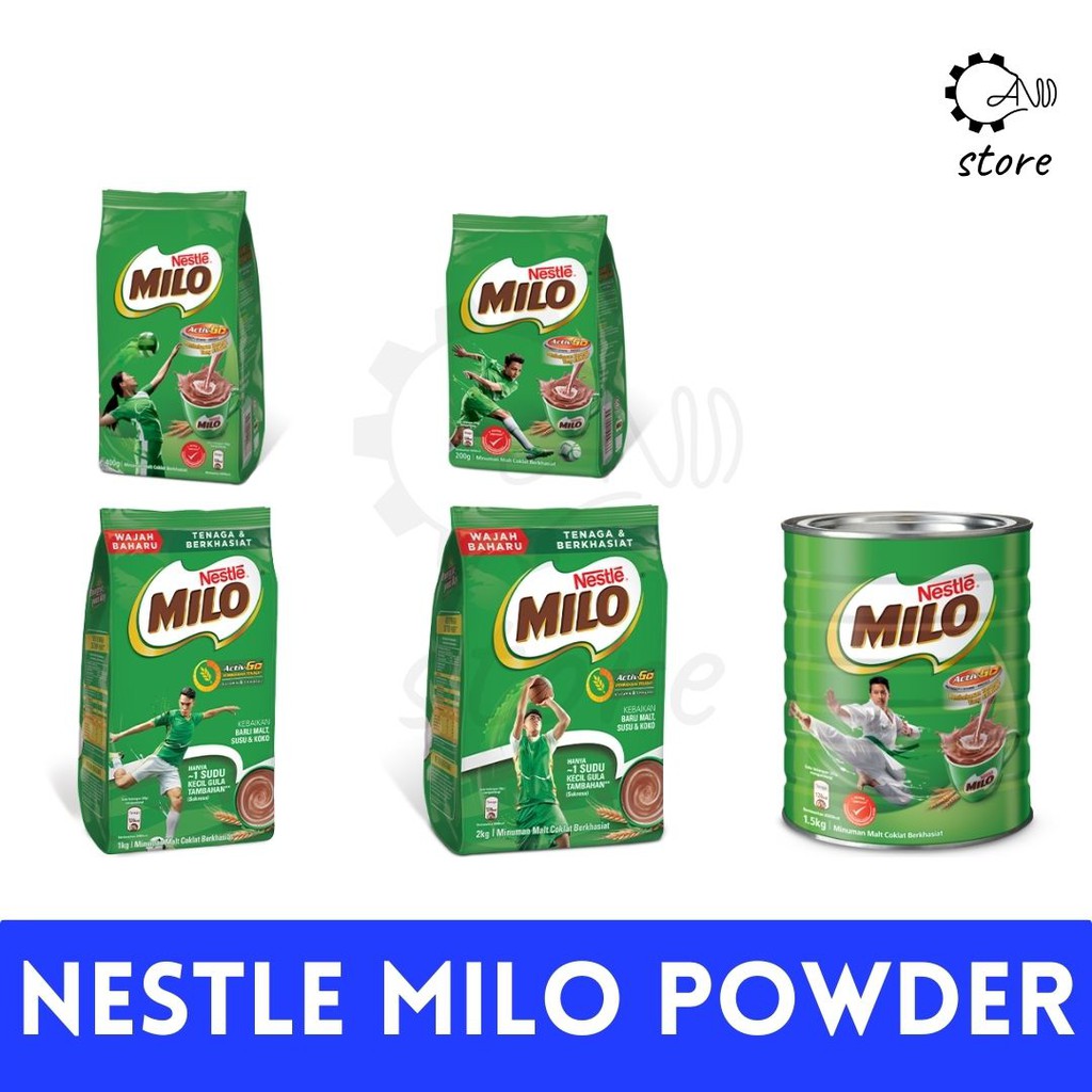 NESTLE / MILO / Activ-Go / Chocolate Malt Powder / Milo Powder / 200g / 400g / 1kg / 2kg ...