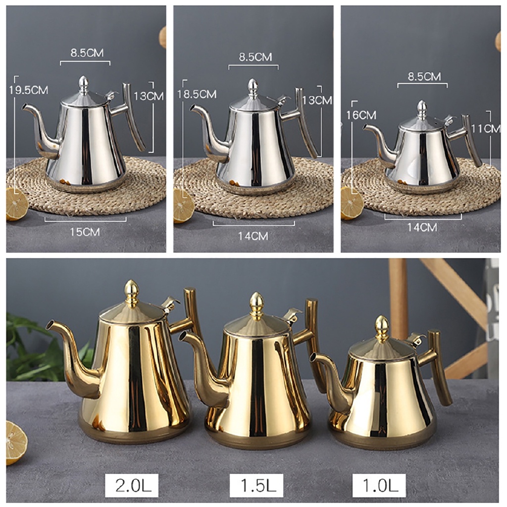 Stainless Steel Teapot Jug Mini Kettle Kopi Tea With Strainer Water ...
