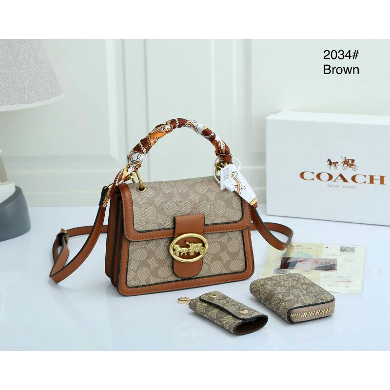 Coach Shoulder Bag (Set 3in1)Code: 2034 (WITH BOX) | Shopee Malaysia