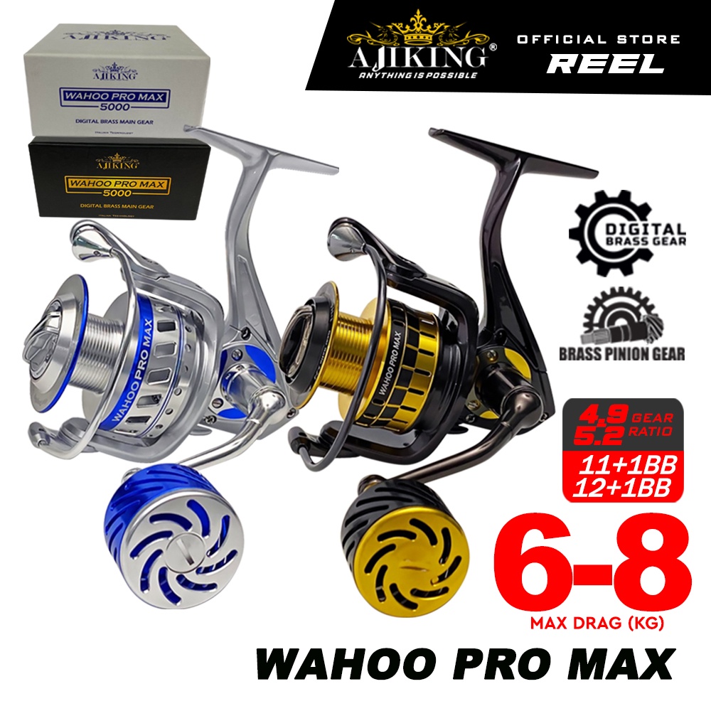 [With Reel Bag] Ajiking Wahoo Pro Max Spinning Fishing Reel Max Drag ...