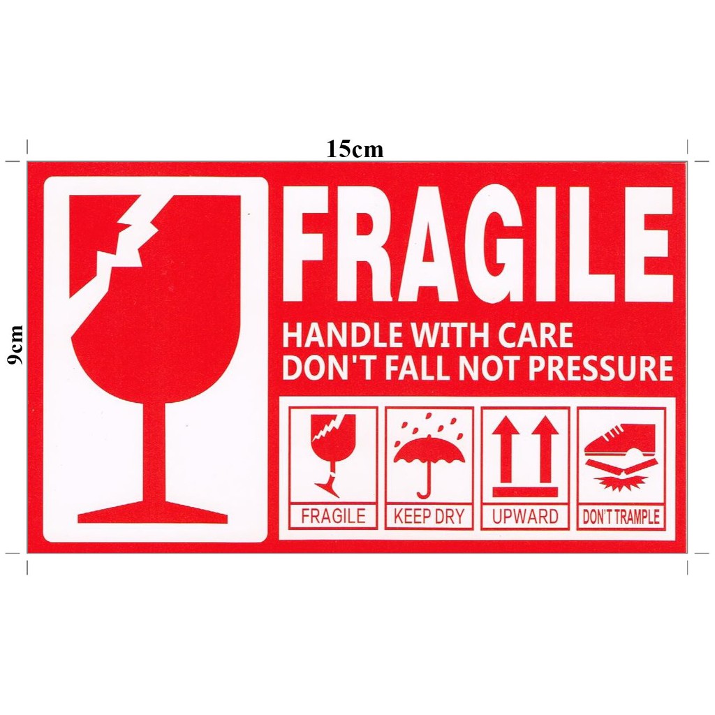 Fragile Sticker White 15cm X 9cm (S3), 45pcs | Shopee Malaysia