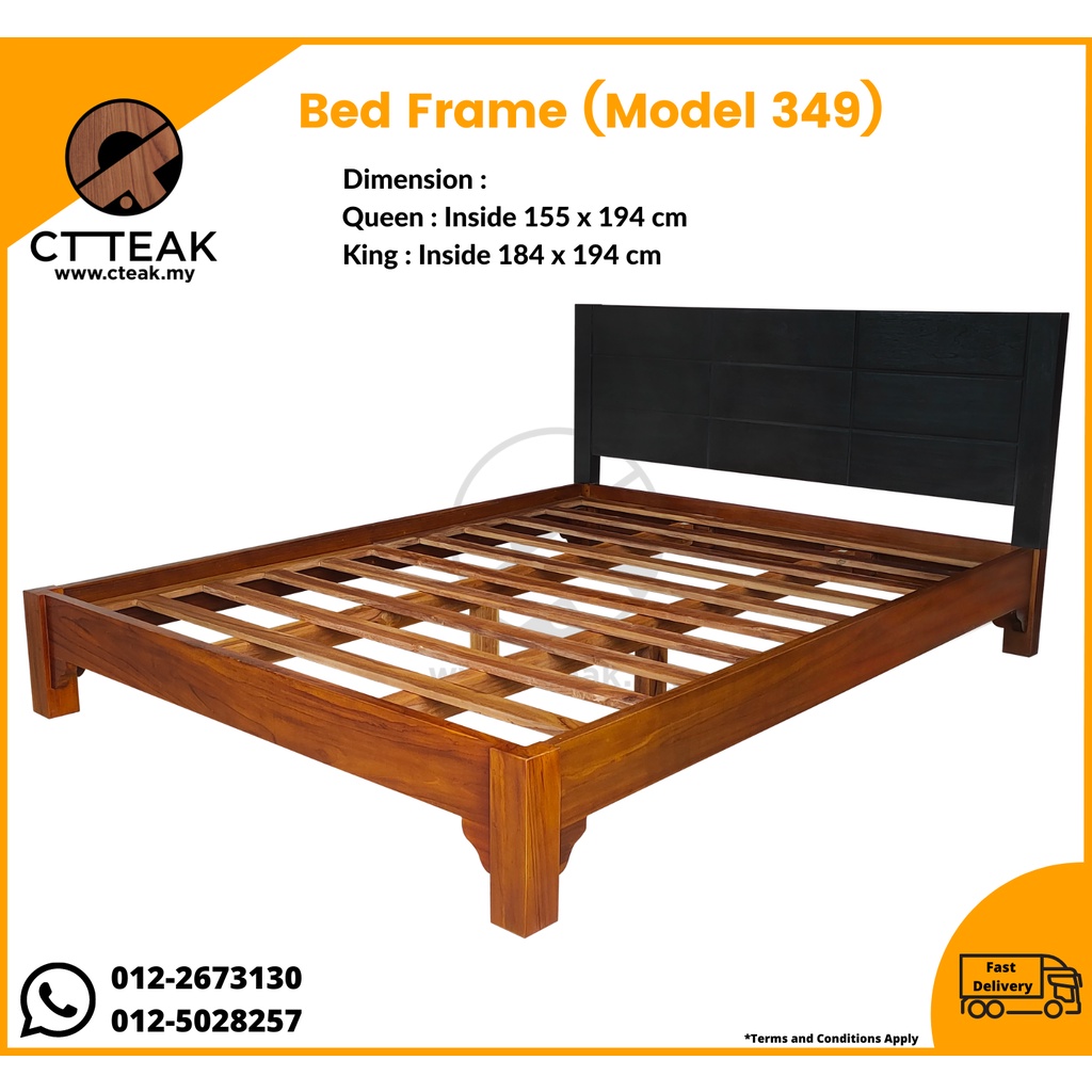 CT Teak Furniture Jati / Teak Wood Bed Frame 349 ~ 100% Solid Teak Wood | Shopee Malaysia