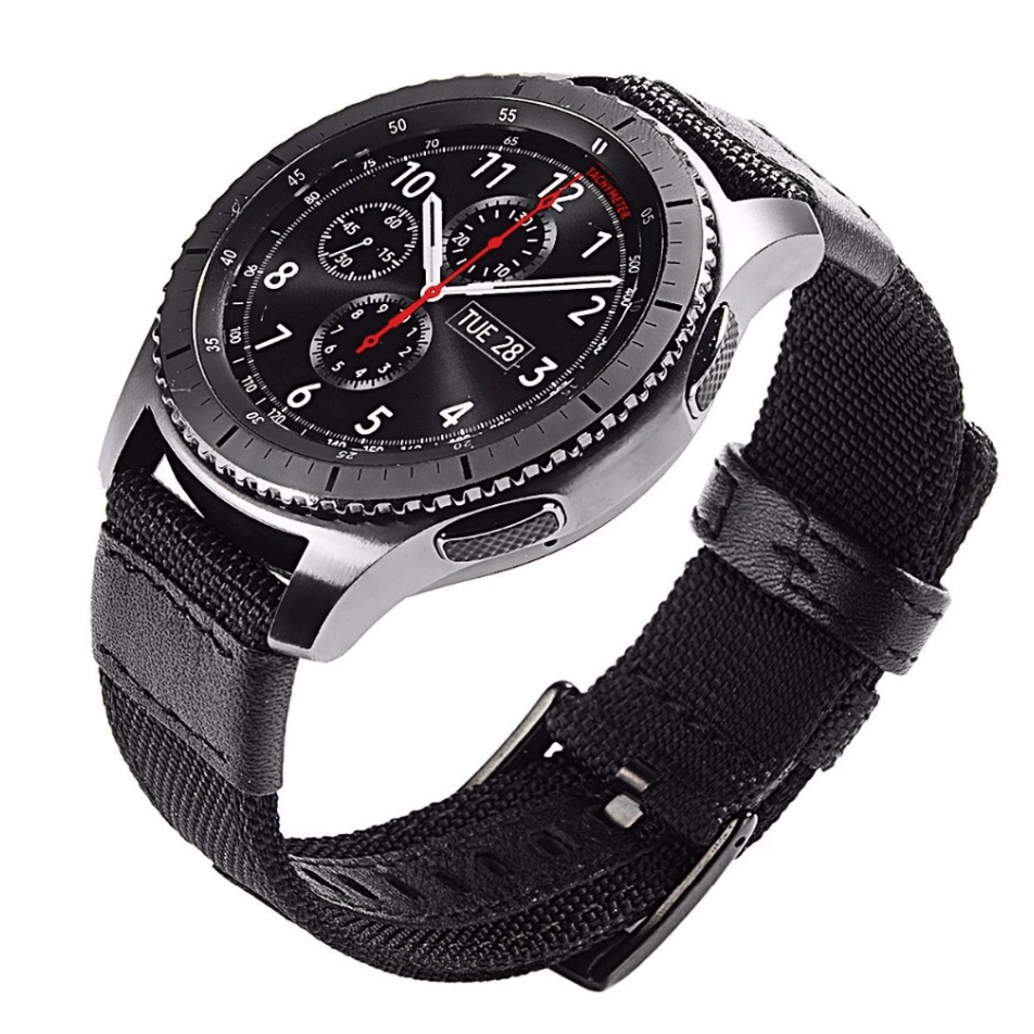 20mm 22mm Universal Watch Band Quick Release Strap Nylon+Leather Watch ...