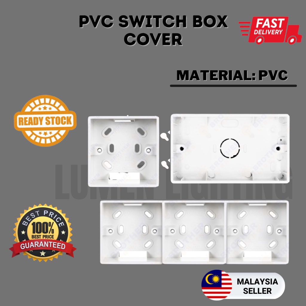 PVC NUT BOX SWITCH BASE SWITCH BOX SOCKET SURFACE MOUNTED PVC BASE 3"x3 ...