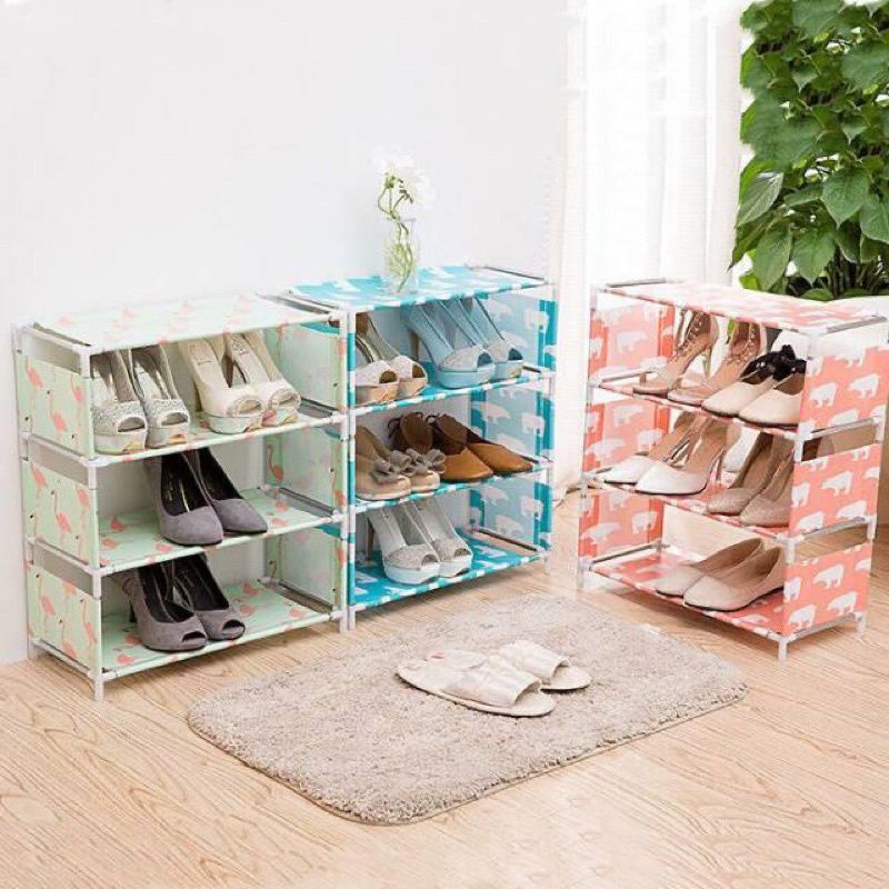 Multipurpose Portable Shoe Rack 4 Stacks Easy To Disassemble | Shopee ...