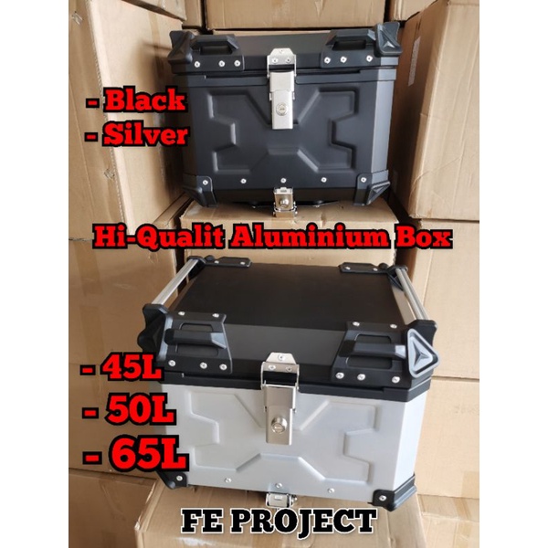 🔥HI-QUALITY🔥Aluminium Top Box X Design Kotak Motosikal 45L 50L 65L | Shopee Malaysia