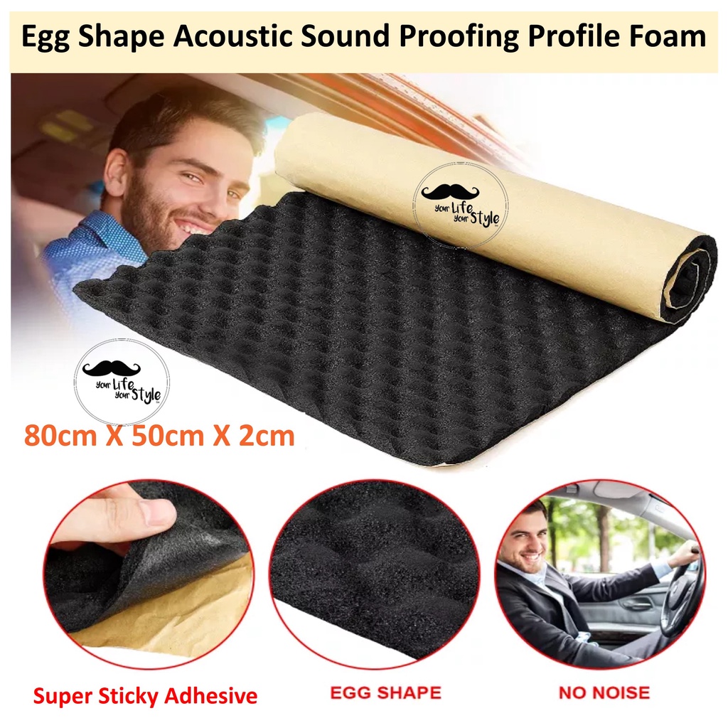 STUDIO FOAM EGG SHAPE Adhesive PUR Foam Soundproofing Sheet for 80cm x ...