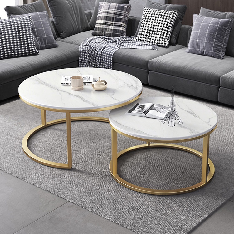 Rock Surface Coffee Table Set Nordic Style Rock Marble Design / Meja ...