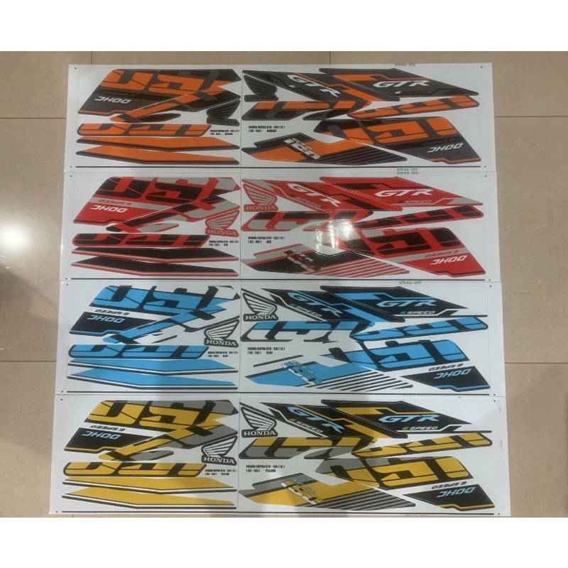 Honda RS150 V1 V2 HONDA SUPRA GTR-150 ( 12 ) BODY COVER STRIPE STICKER ...