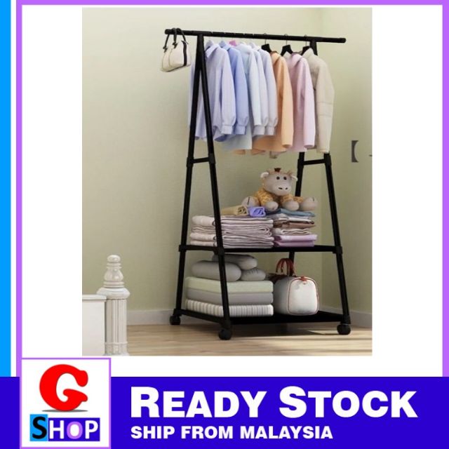 Rak pakaian/ rak baju/ rak kain/rak, troli,baju,seluar,tudung,hanger ...