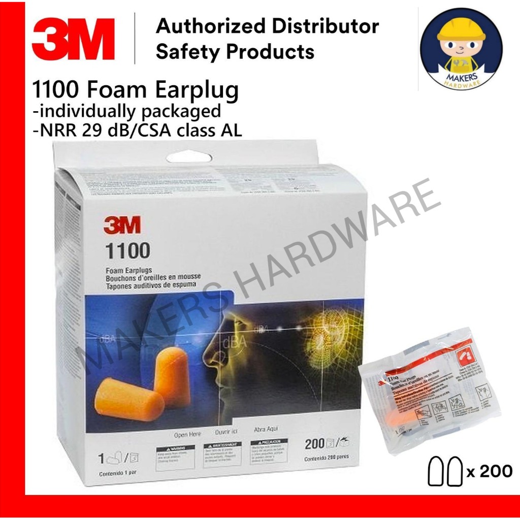 ORIGINAL 3M 1100 EAR PLUG (1 PAIR) - DISPOSABLE UNCORDED EARPLUG | Shopee Malaysia