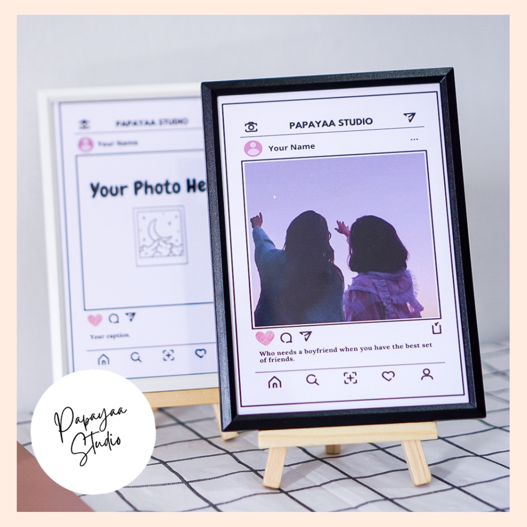 CUSTOMIZE INSTA PHOTO FRAME GIFT BOX TEMPLATE WITH WOODEN STAND ...