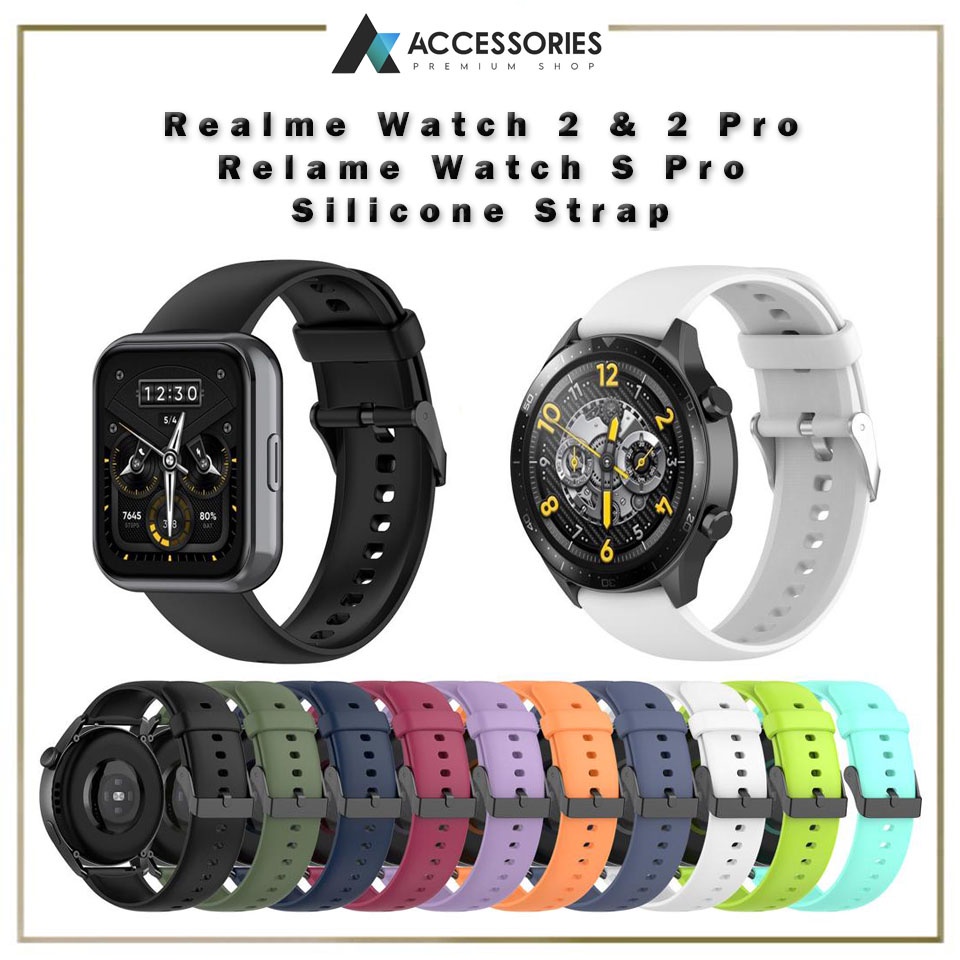 22mm Soft Silicone Strap With Black Buckle For Realme Watch 3 Pro ...
