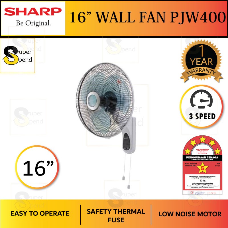 [16" ] Sharp Wall Fan PJW400 PJW-400 | Shopee Malaysia