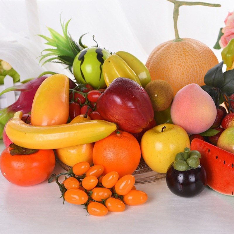 12PCS Artificial Lifelike Plastic Fake Fruit Various fake Vegetable ...