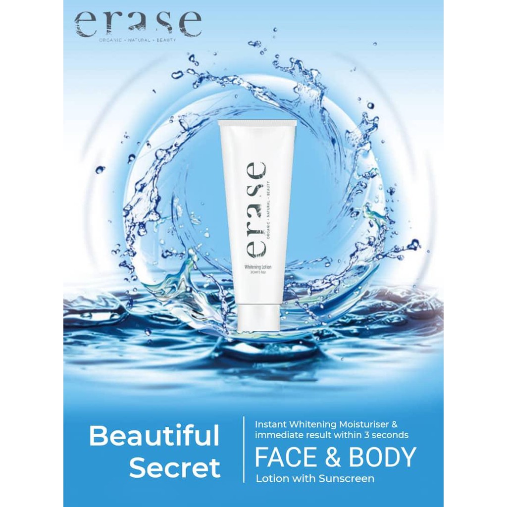 ERASE INSTANT WHITENING MOISTURIZER LOTION WITH UV PROTECTION ( spf50 ...