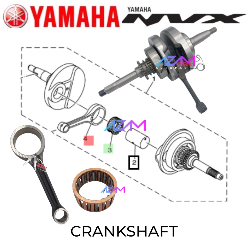 NVX V1 / NVX V2 CRANKSHAFT ASSY / CONNECTING ROD / CONROD / BEARING / PIN CRANK 💯 ORIGINAL ...