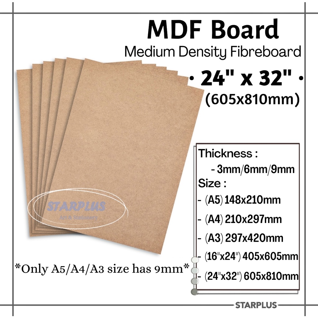 (Starplus)MDF Board/Medium Density Fibreboard 3mm & 6mm - A1*Modelling ...