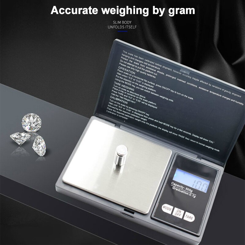 Pocket Scale 0.001g High Precision Digital Scales Jewelry Gold Balance Weight Gram LCD Weighting ...