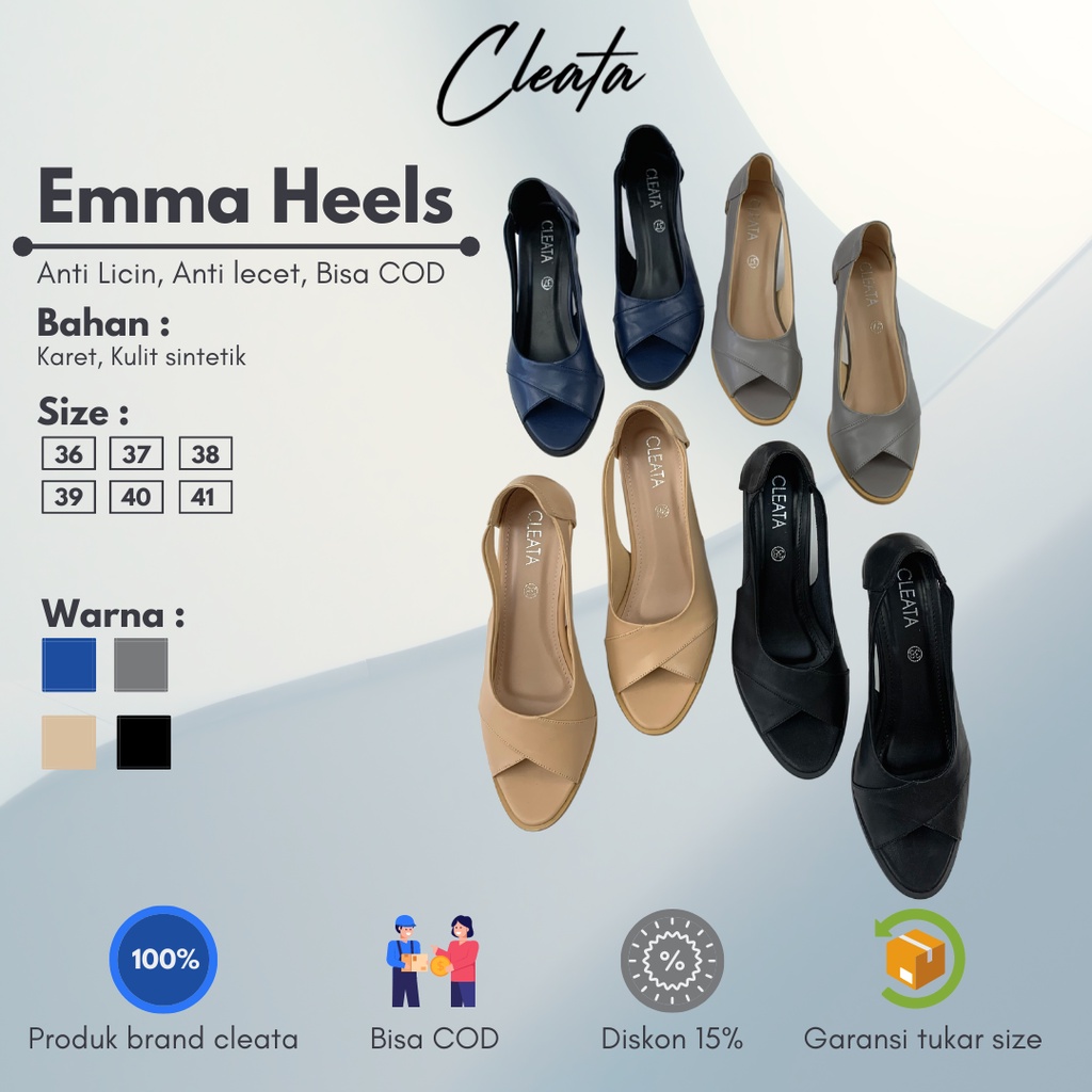 Cleata Emma Cleata Heels 3cm By request | Shopee Malaysia