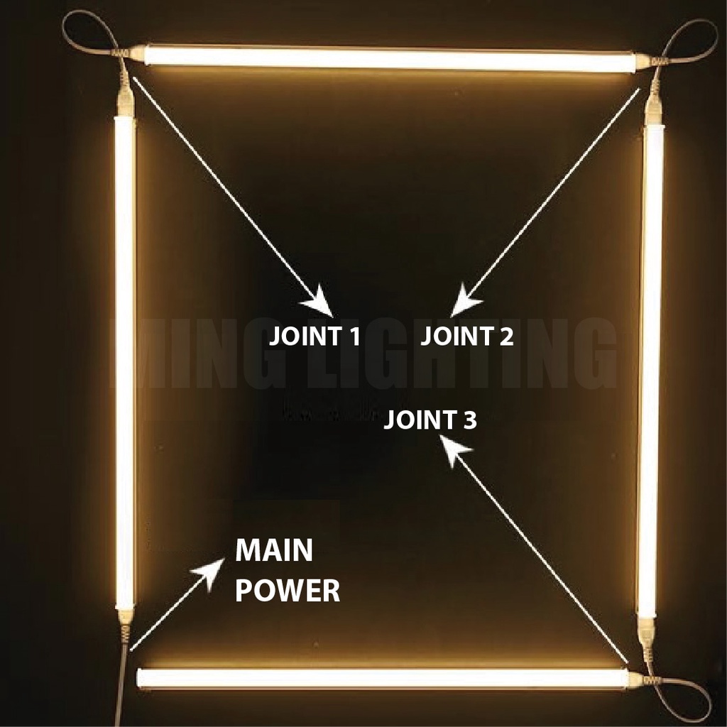 (Sirim) Premium LED T5 Tube Light Complete Set Drop Curve Ceiling Light ...