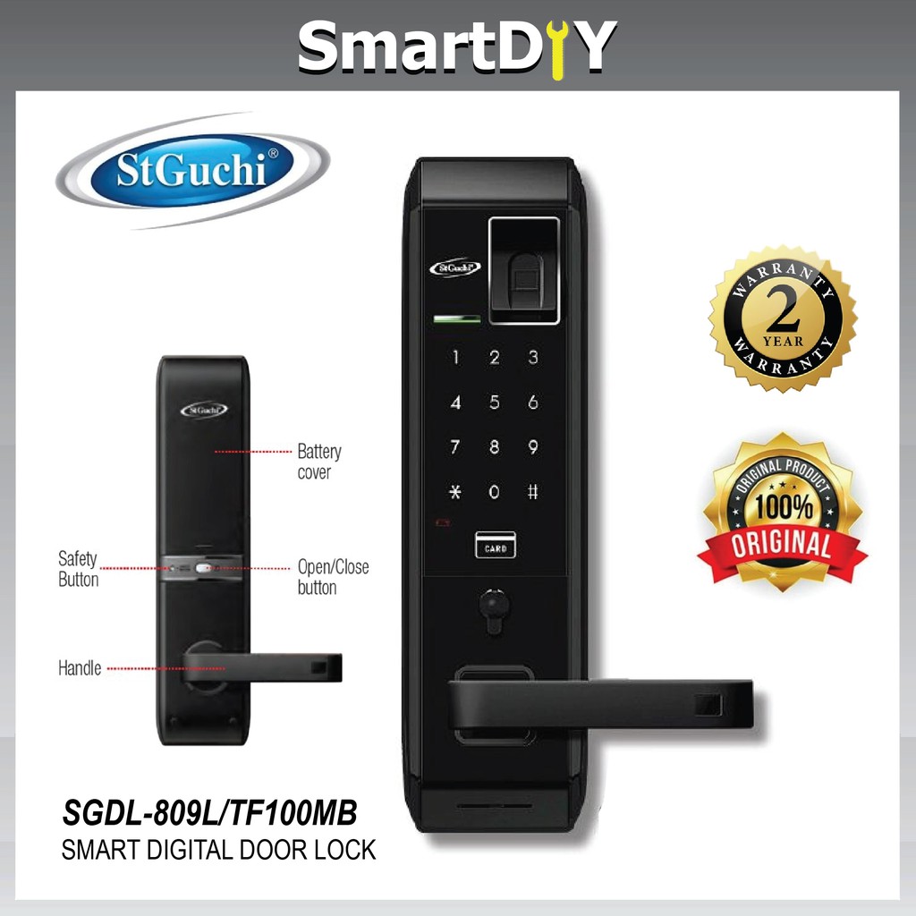 ST GUCHI SGDL-809L/TF100MB SMART DIGITAL DOOR LOCK | Shopee Malaysia