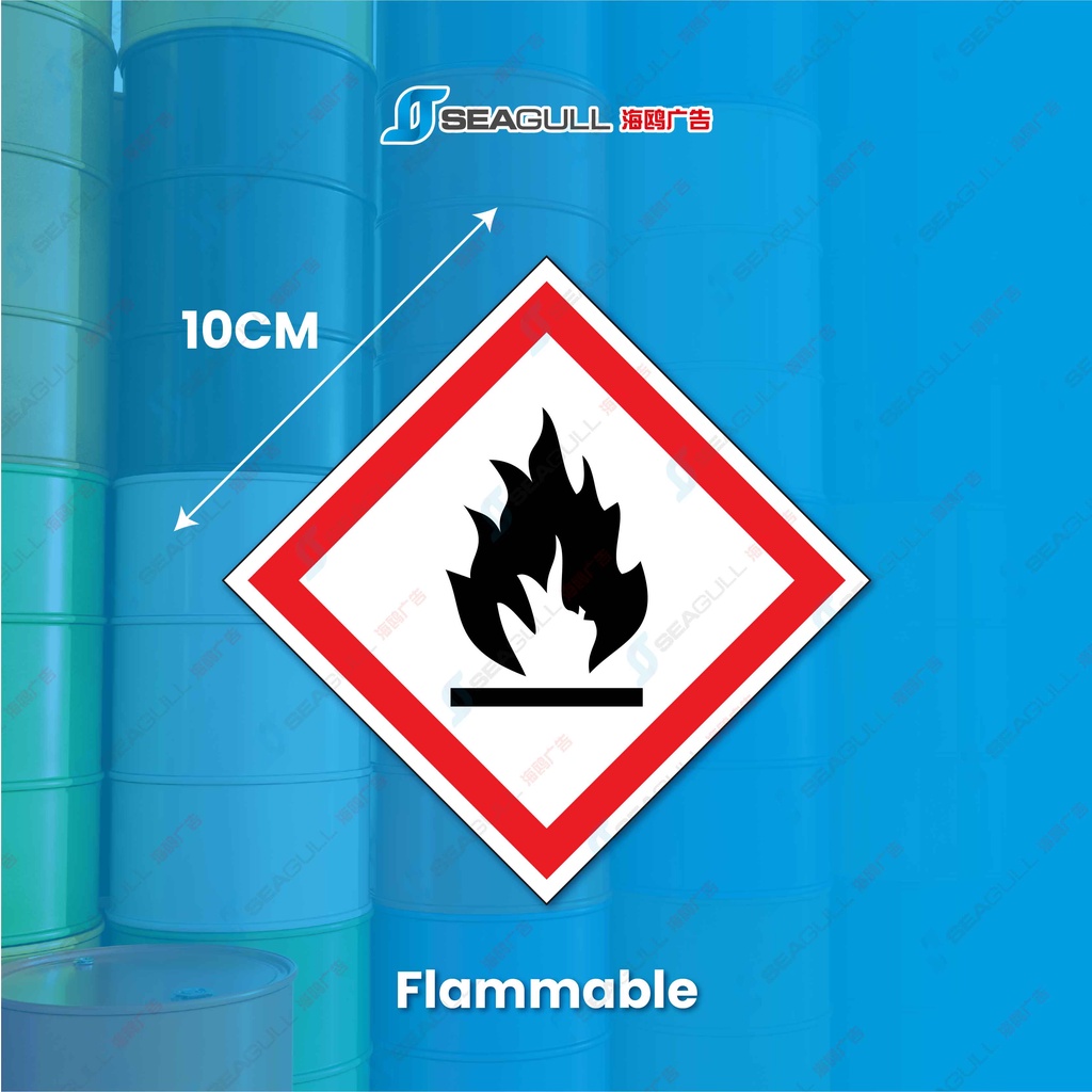 Flammable Sticker Schedule Waste Sticker Explosive Substances Danger ...