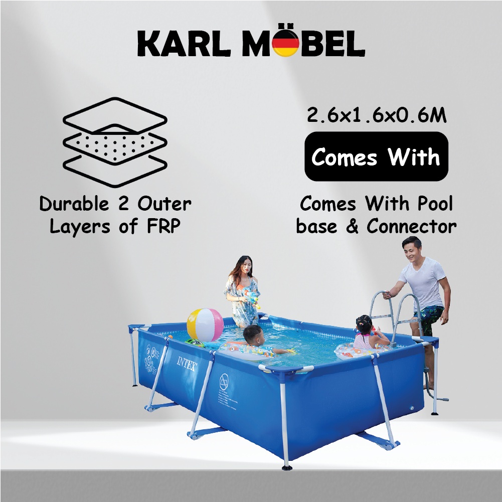 Swimming Pool 2.6M INTEX Kolam Renang Besar BESTWAY Swimming Pool ...