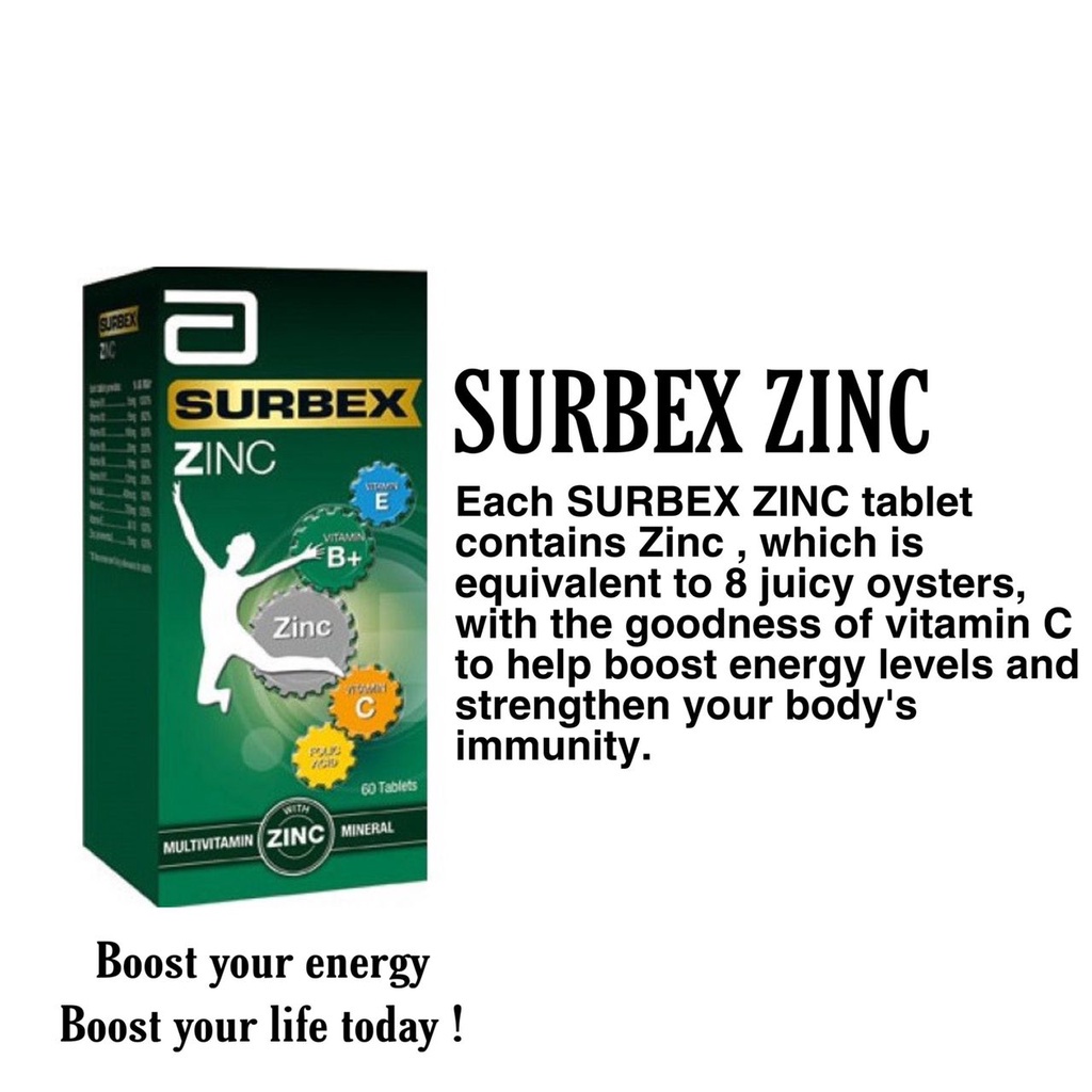 Abbott Surbex Zinc 2x60 Tablets (TWIN PACK) | Shopee Malaysia