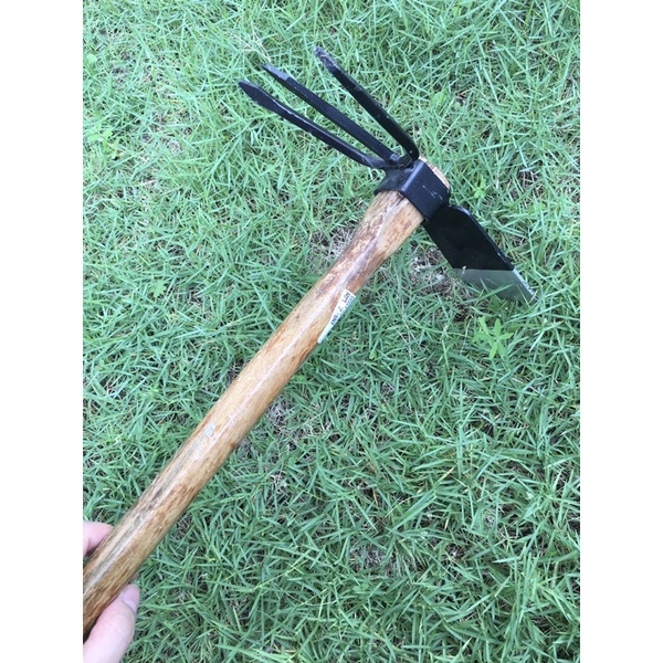 2 way Mini Cangkul Kayu / Mini Hoe & Rake Wood Handle | Shopee Malaysia