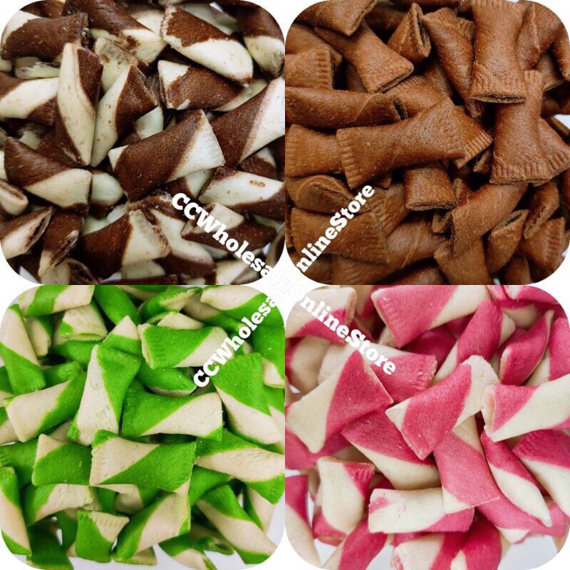 Biscuit Timbang Chocolate Wafer Bun Sticks / Strawberry Wafer Bun Stick ...