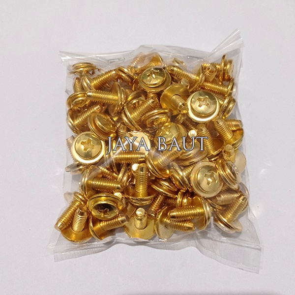 1 Pack of Yamaha 6x18 Gold Body Bolts / Yamaha Gold Motorcycle Body ...