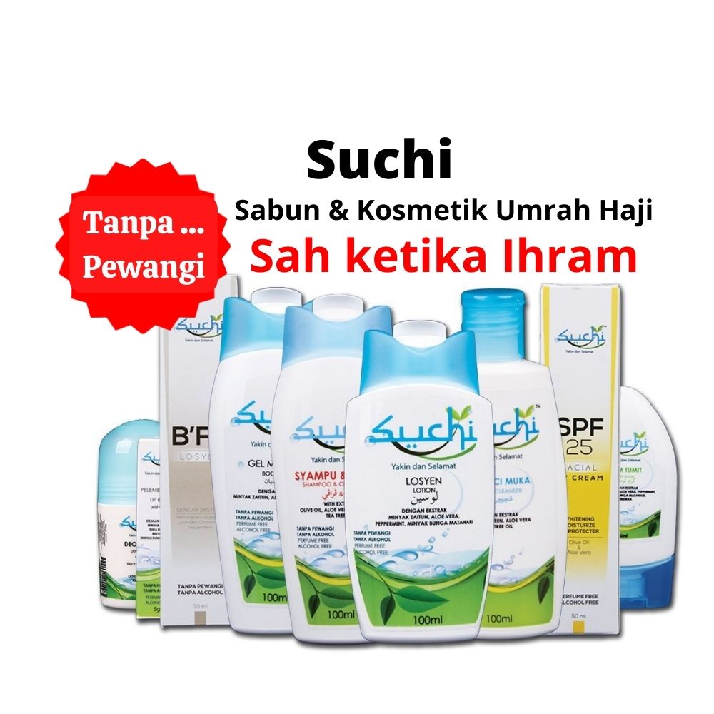 Barang umrah haji Suchi sabun kosmetik gel mandian syampoo set travel ...