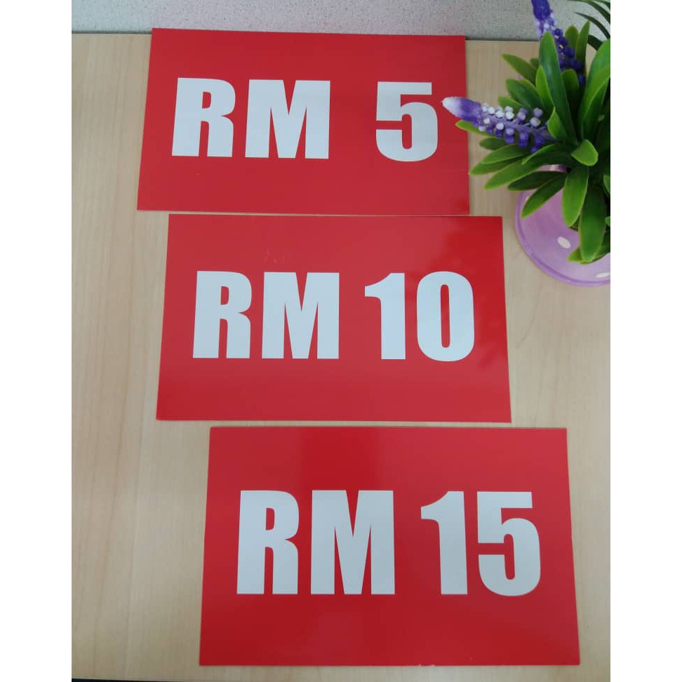 PRICE CARD /POP MOBILE/ PRICE LABEL CARD-RM5, RM6.90, RM9.90, RM10 ...
