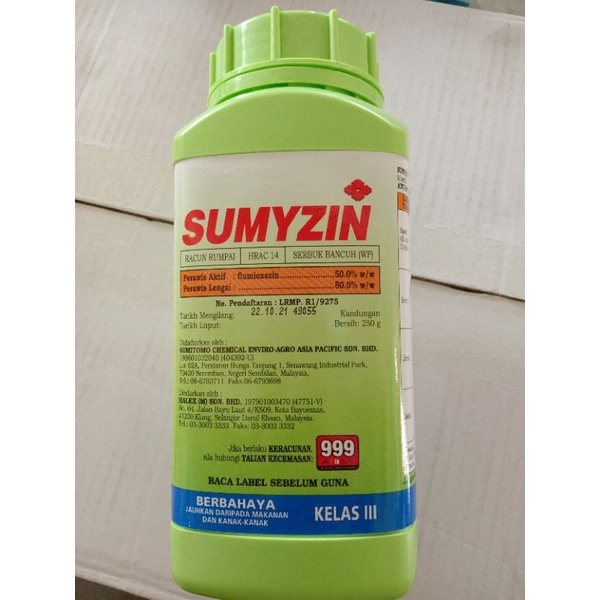 Sumyzin [250G / Bottle] Racun Rumput Sambau Herbicide Sumimax | Shopee ...