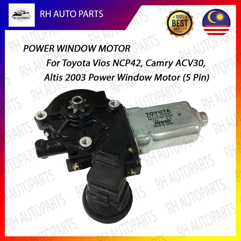 Toyota Vios NCP42, Camry ACV30, Altis 2003 Power Window Motor Moto Cermin Tingkap (5 Pin) OEM ...