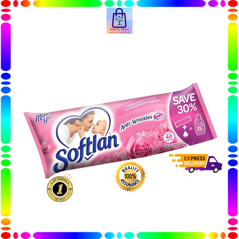 Softlan Anti Wrinkles Floral Fantasy (Pink) Fabric Softener 500ml ...
