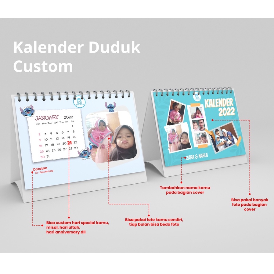 Custom 2025 desk sitting calendar with photos of each page | Shopee ...