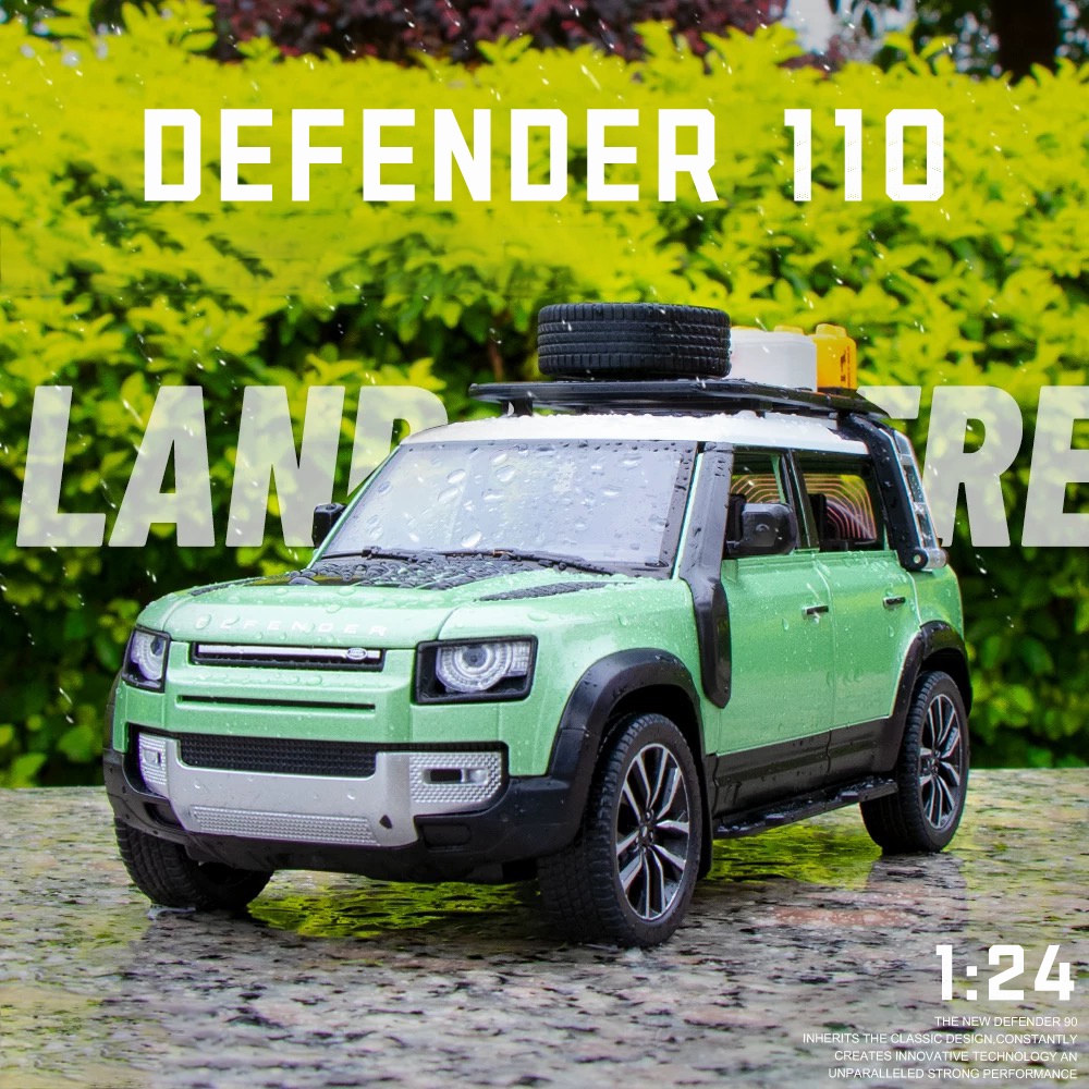 【RUM】1:24 Scale Land Rover Defender 110 Alloy Car Model Light & Sound ...