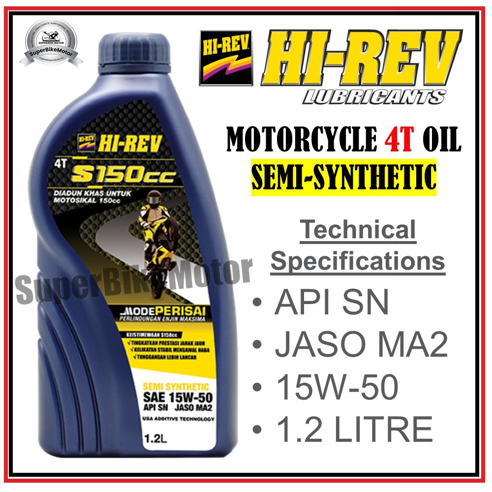 petronas engine oil [1.2 Litre] HI-REV S150 CC 4T 15W-50 Semi-Synthetic ...