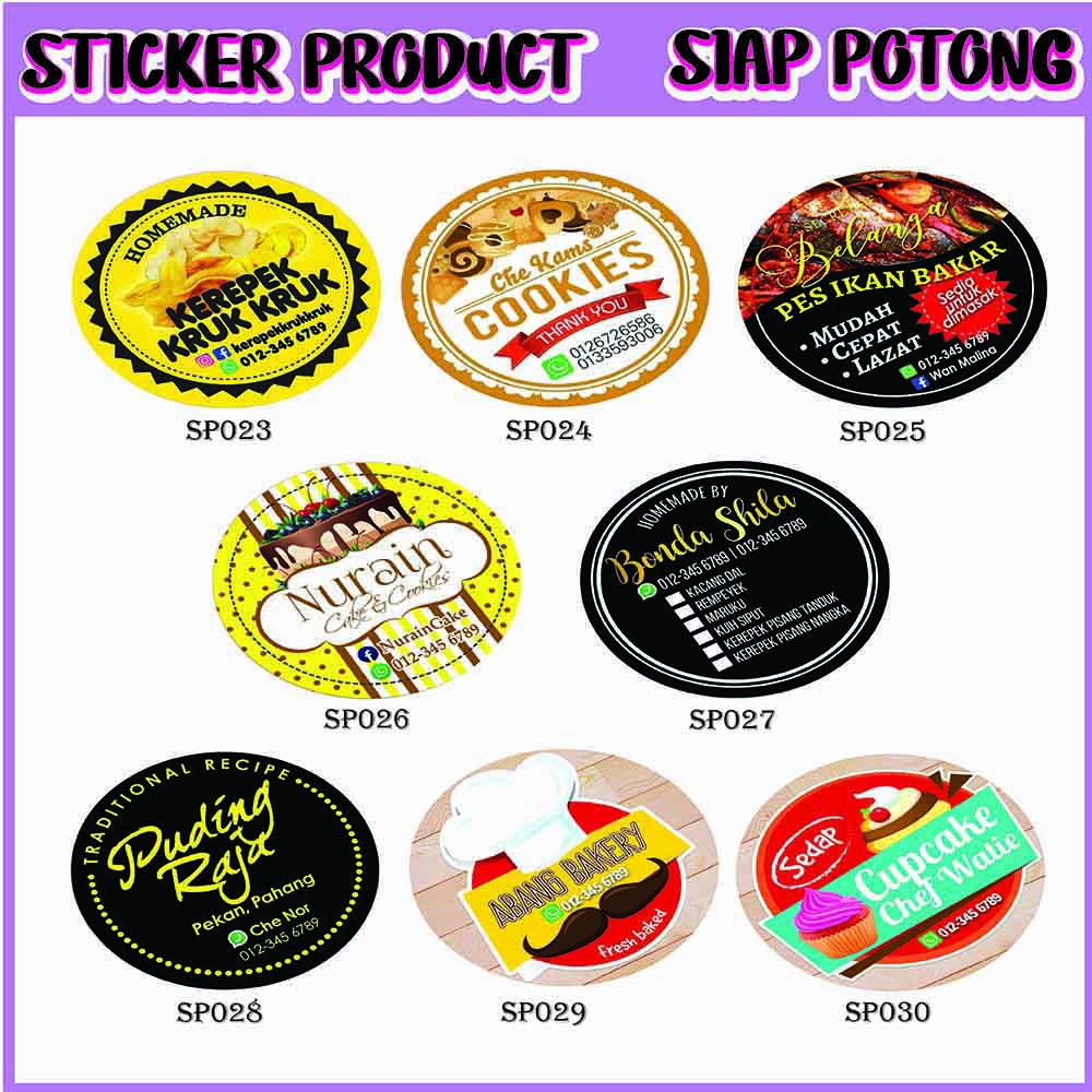 50PCS Sticker Label Product Murah | Stiker Label Produk Siap Potong ...