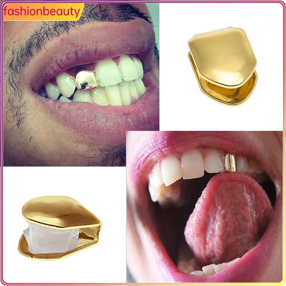 Hip Hop Gold Teeth Grillz Top & Bottom Grills Dental Mouth Punk Teeth ...