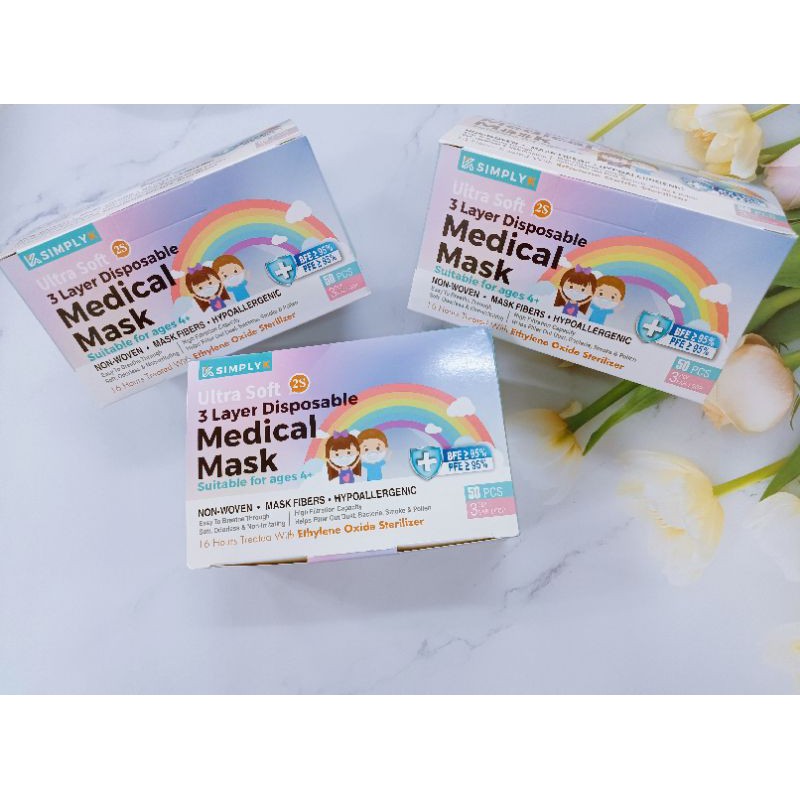 SimplyK Medical Mask Kid 3Layer Disposable Mask | Shopee Malaysia