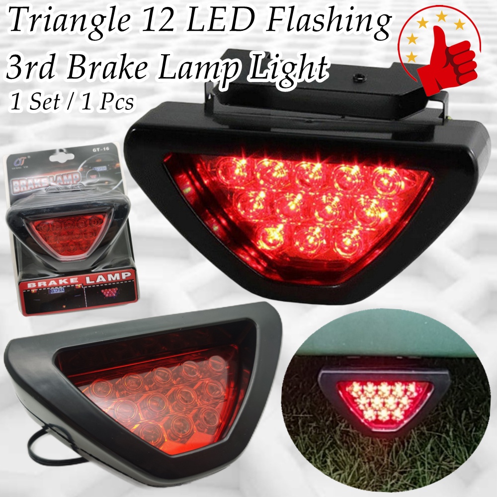 Universal Brake Lamp / Triangle 12 LED Flashing 3rd Brake Lamp Light ...