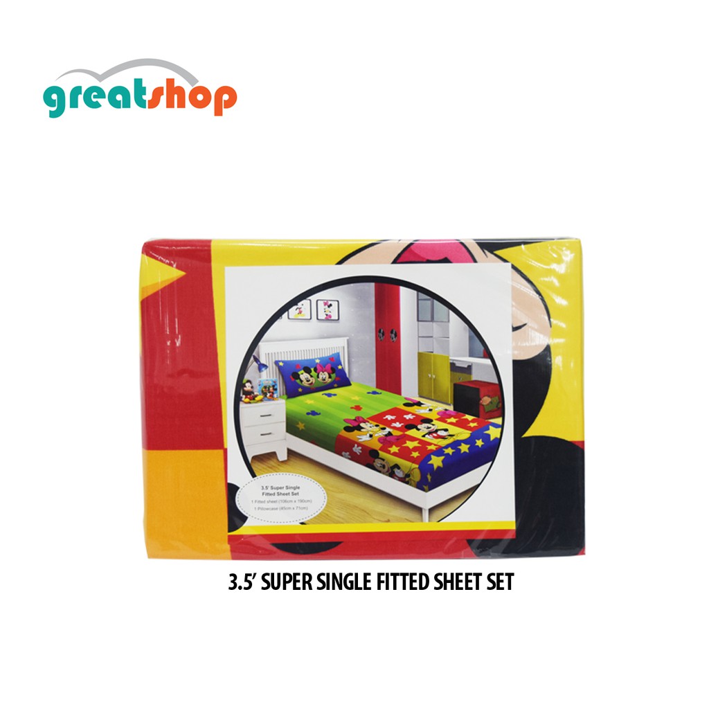 (Ready Stock) Mickey Mouse Super Single Bedsheet Set | Shopee Malaysia