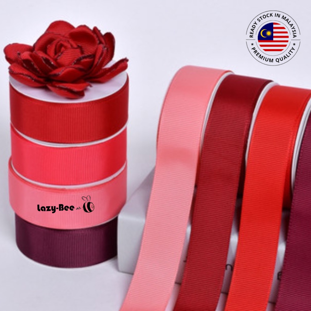 LAZY BEE 5 meter Hot Red Scarlet Wine Ruby Grosgrain Ribbon Reben Door ...