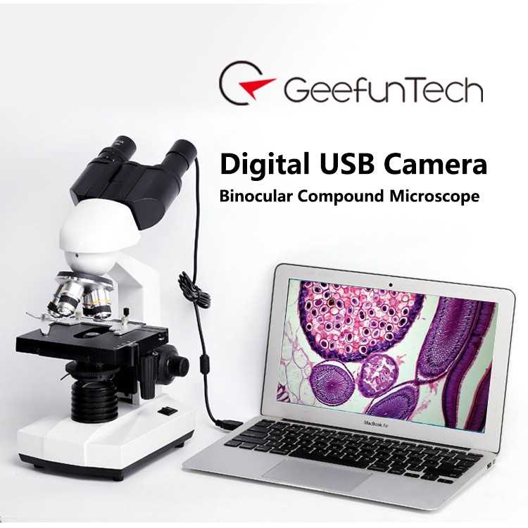 Professional Biological Microscope 40X-2500X LED Digital Binocular ...