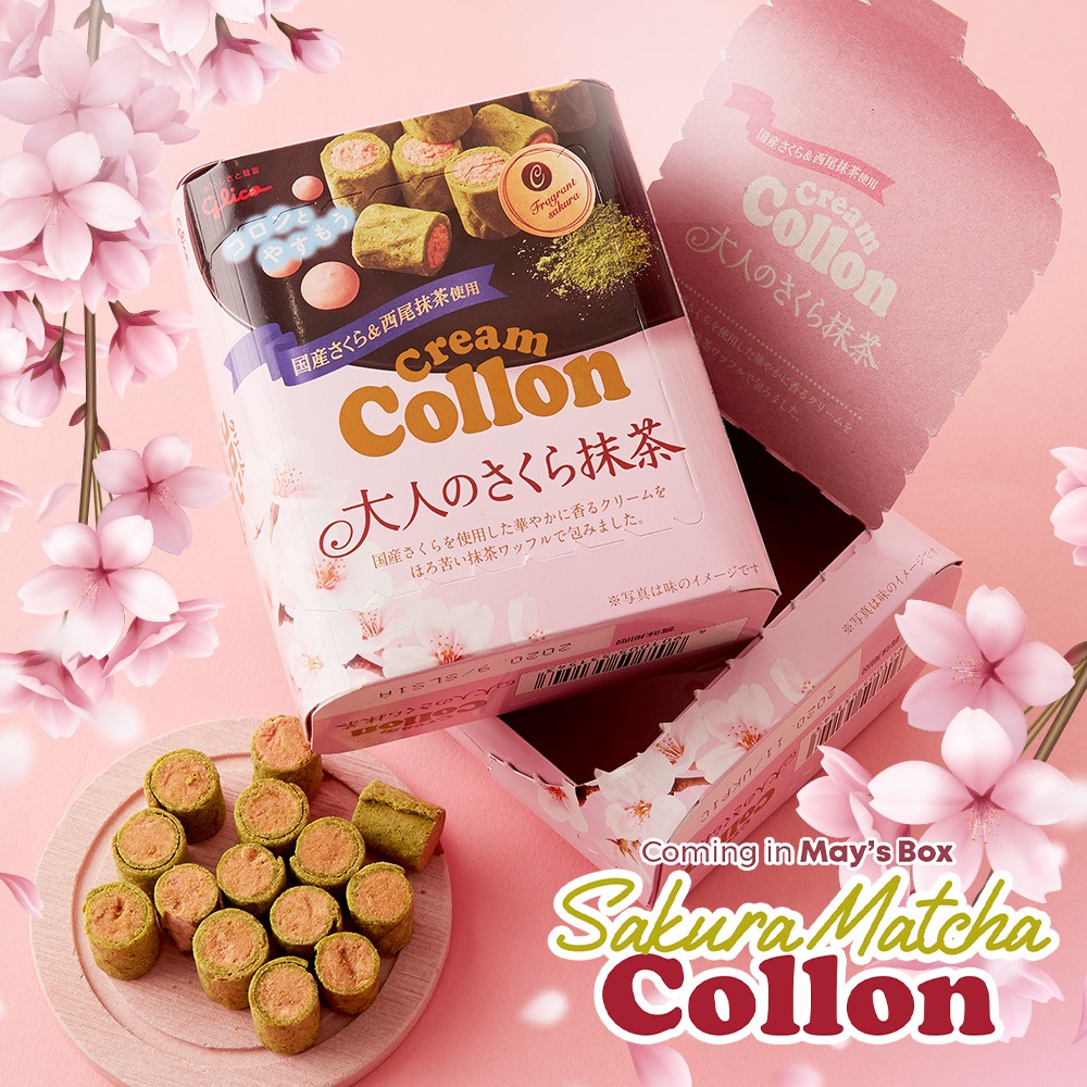 🇯🇵 Japan Glico Cream Collon Adult Sakura Matcha Flavor 48g 日本 格力高 蛋卷 ...
