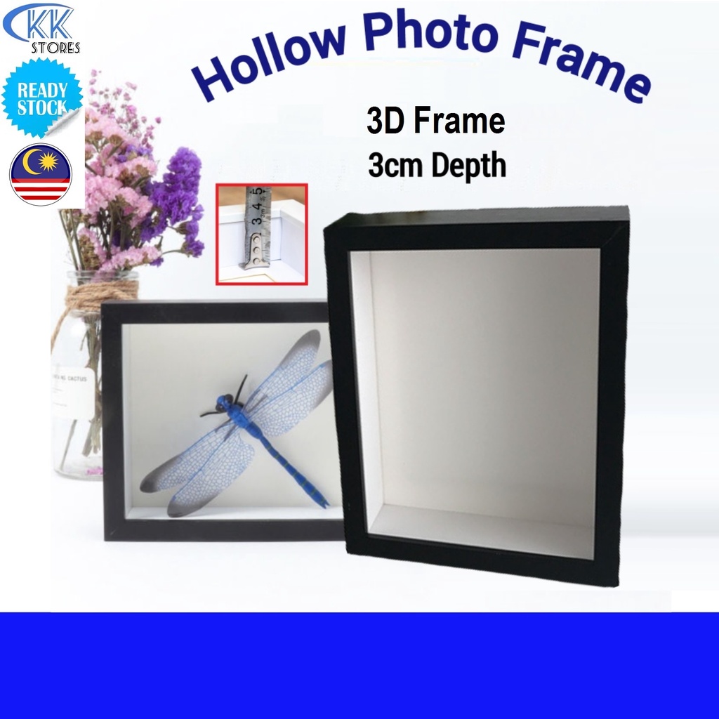 DIY Frame 3D Hollow 3cm Specimen Creative Photo Frame/Bingkai Foto ...
