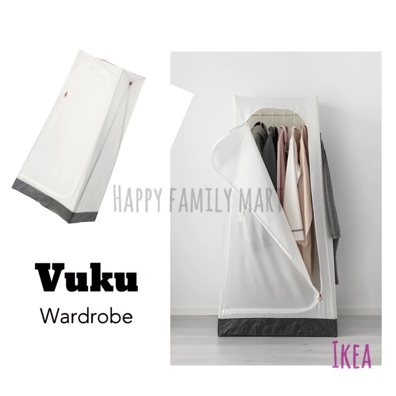 ikeA VUKU WARDROBE WHITE 74x51x149CM / CABINET CLOTH / CLOTH HANGER ...
